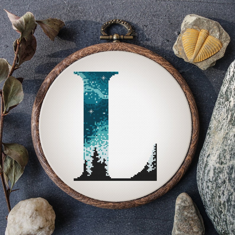 Alphabet Cross Stitch Pattern Counted Turquoise Monograms - Etsy