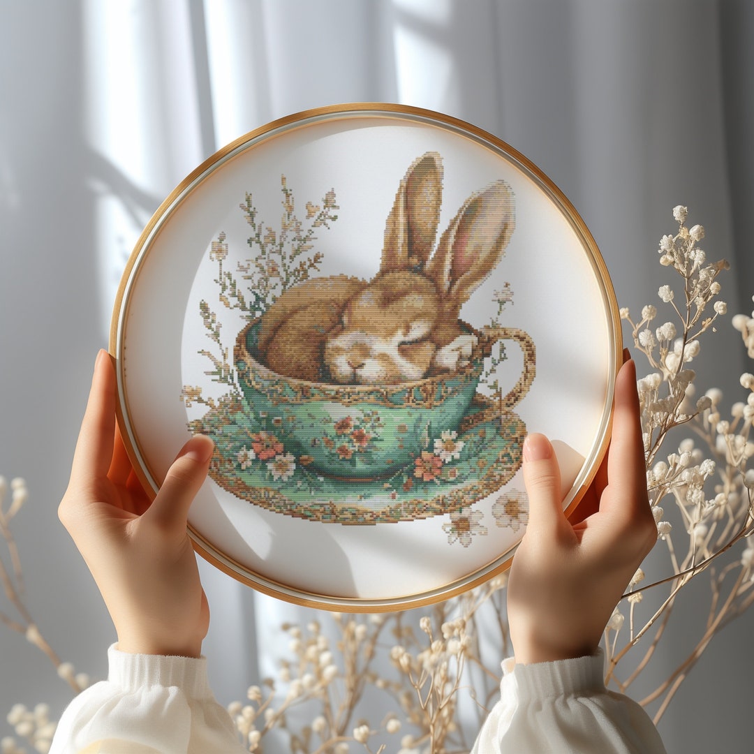 Cross Stitch Pattern With Cute Bunny, Modern Cross Stitch Designs ...