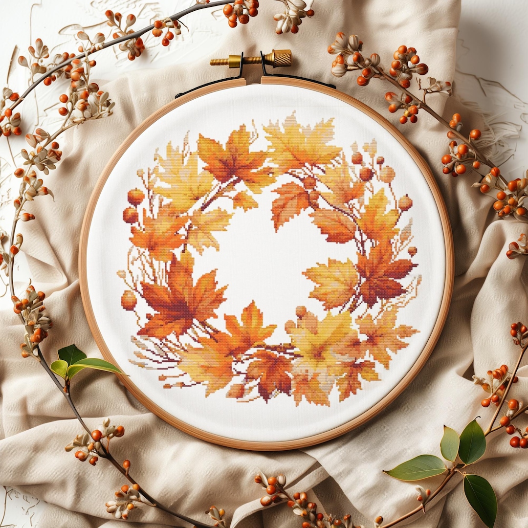 Cross Stitch Pattern With Fall Flowers Counted Autumn Embroidery ...