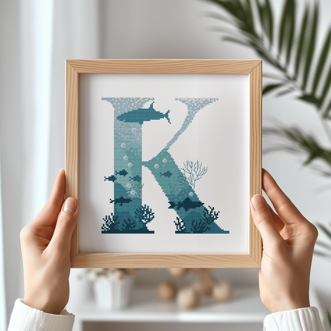 Letter Cross Stitch Pattern, Counted, Family Initials Embroidery ...