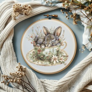 Cross Stitch Pattern With Cute Bunny, Modern Cross Stitch Designs ...