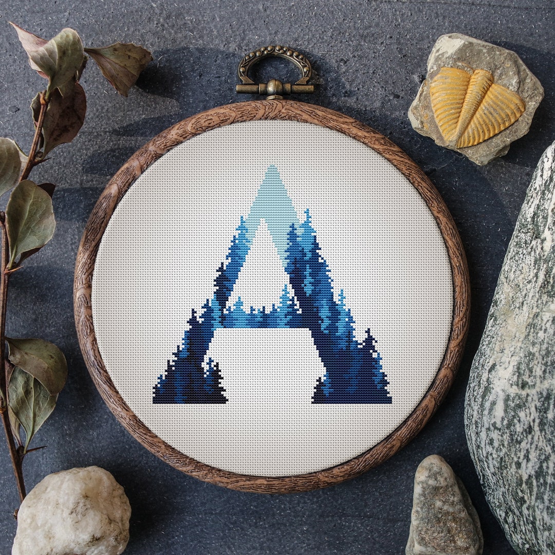 Modern Monogram Cross Stitch Pattern Letter Cross Stitch Chart Count ...