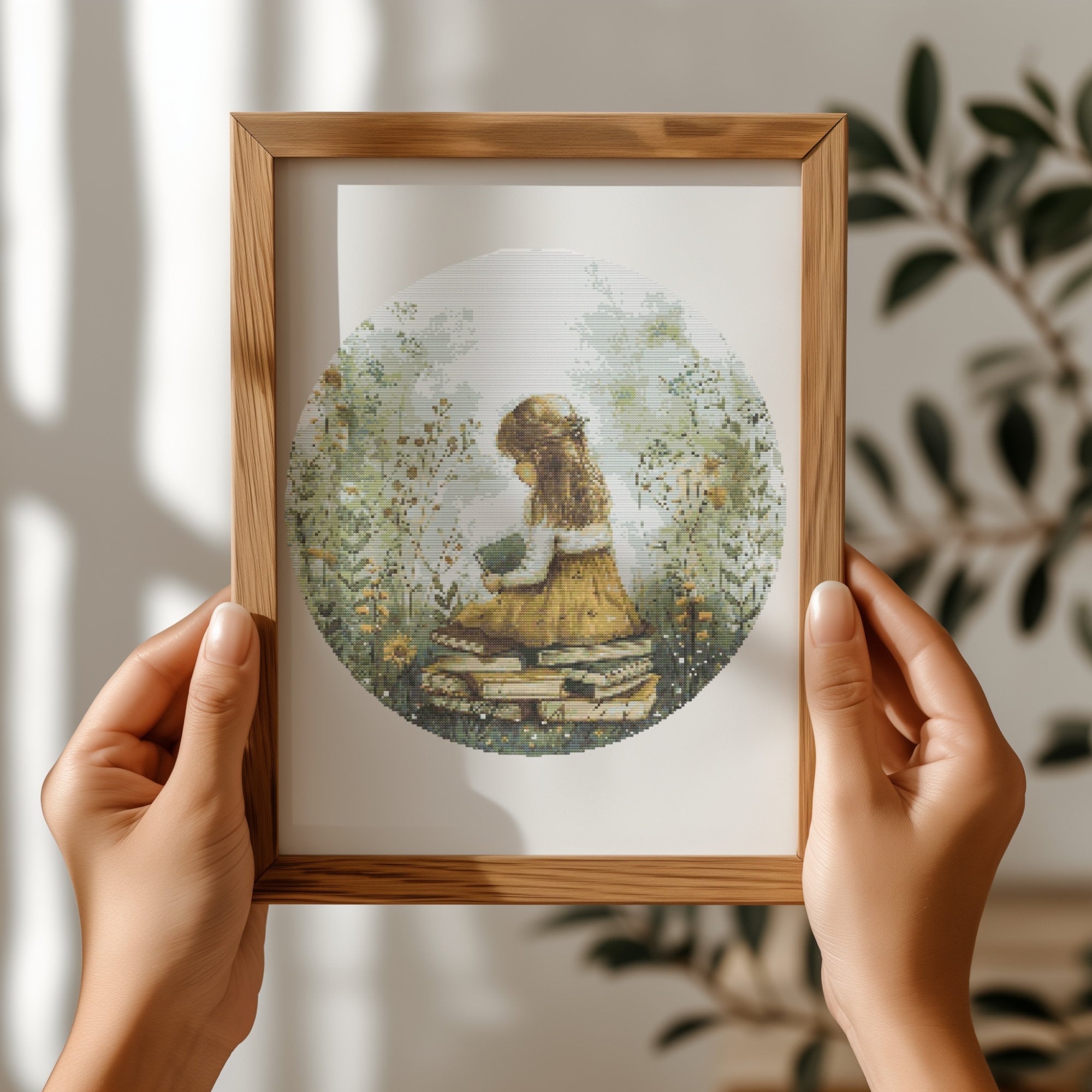 Counted Cross Stitch Pattern PDF With Girl, Books, Nursery Embroidery ...