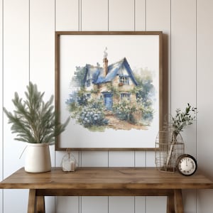 Cross Stitch Pattern With Country Cottage, Rustic Landscape Cross ...