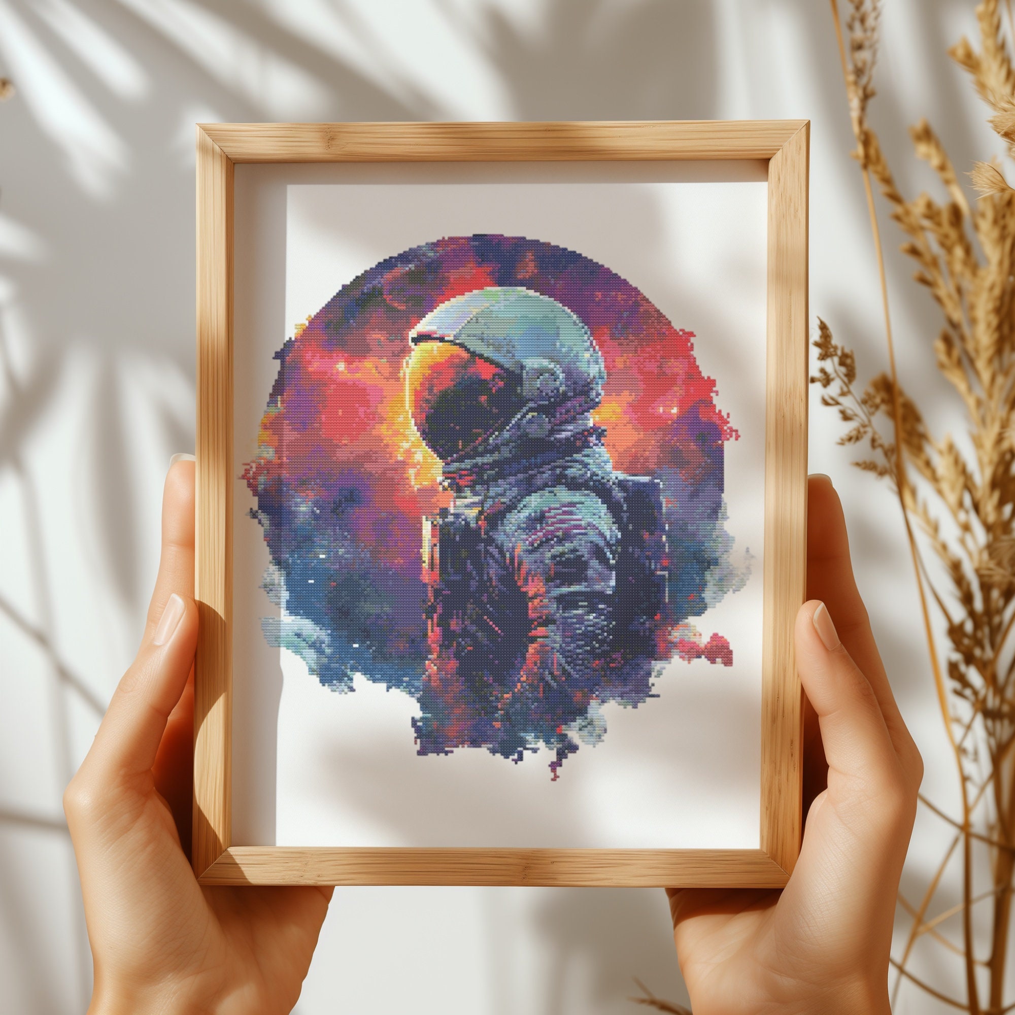 Cross Stitch Pattern With Astronaut, Modern Cross Stitch Designs ...