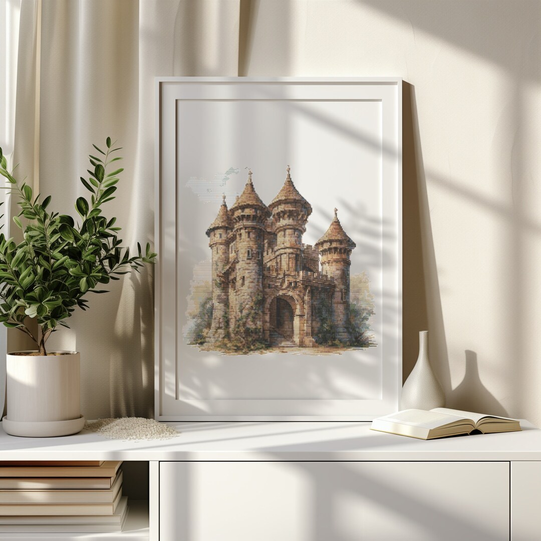 Cross Stitch Pattern Pdf With Medieval Castle, Nursery Boy Cross Stitch ...