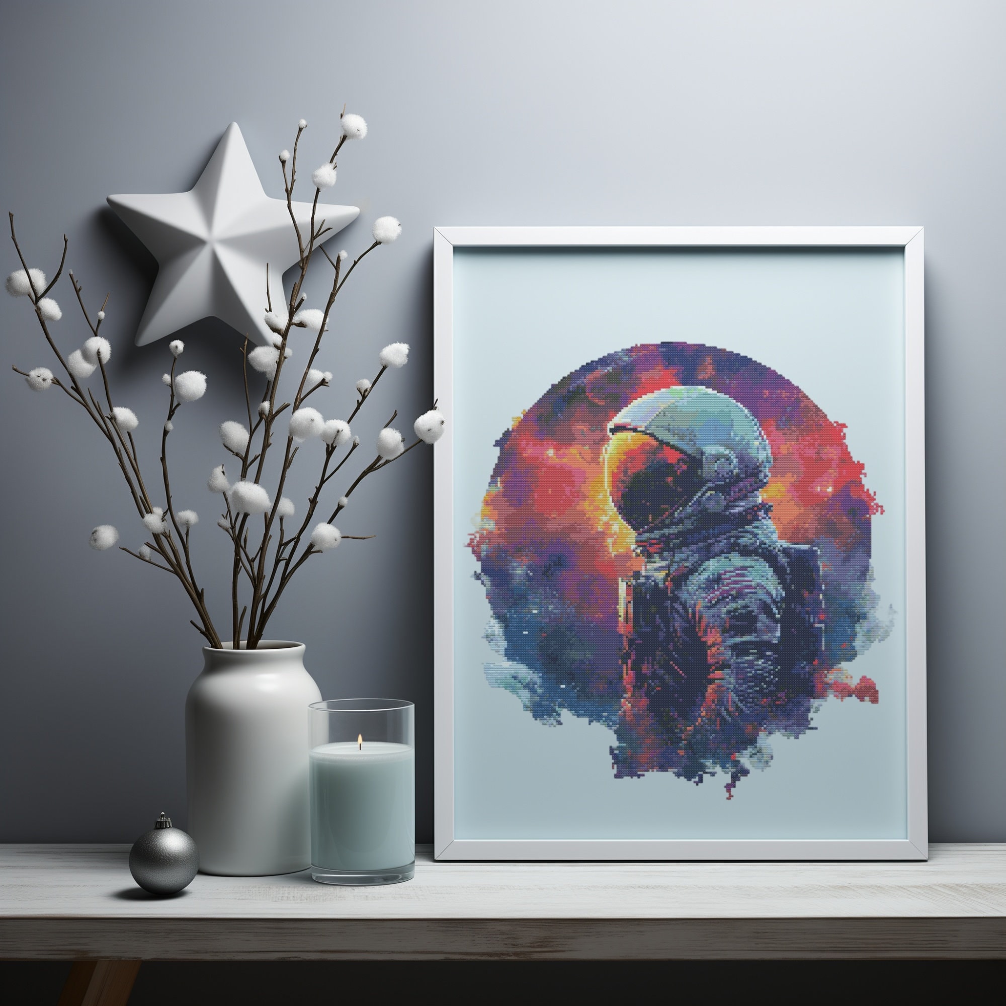 Cross Stitch Pattern With Astronaut, Modern Cross Stitch Designs ...