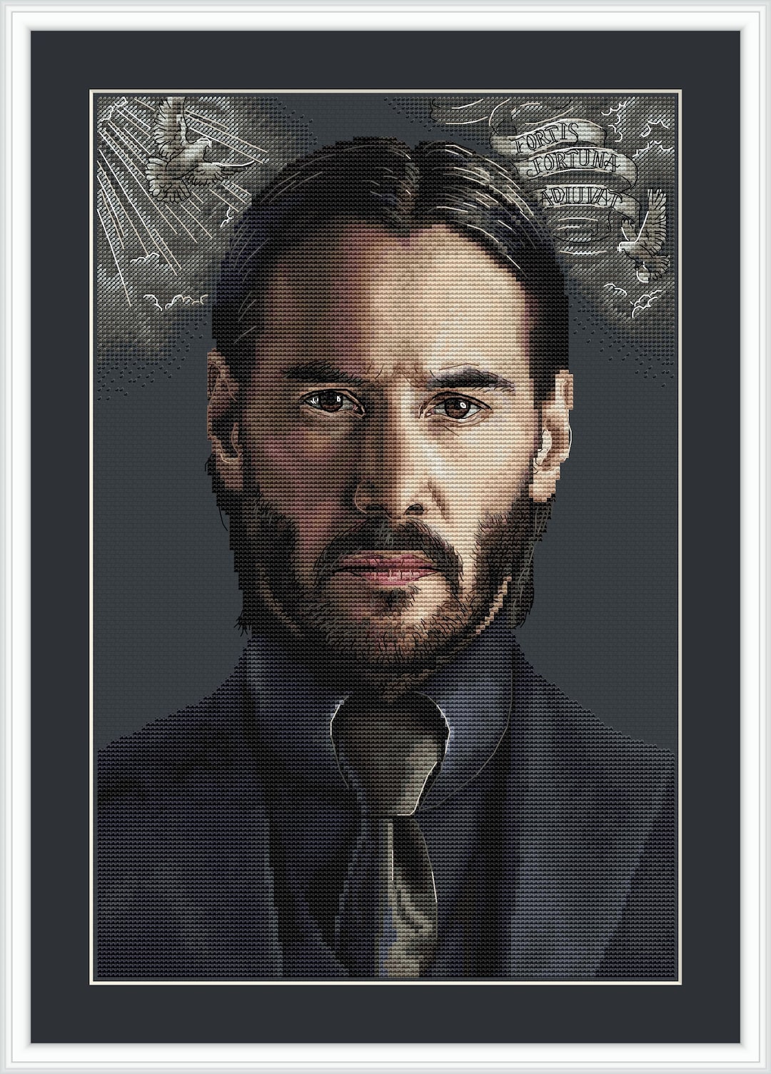 Movie Cross Stitch Pattern With Keanu Reeves, Modern Embroidery Pattern ...