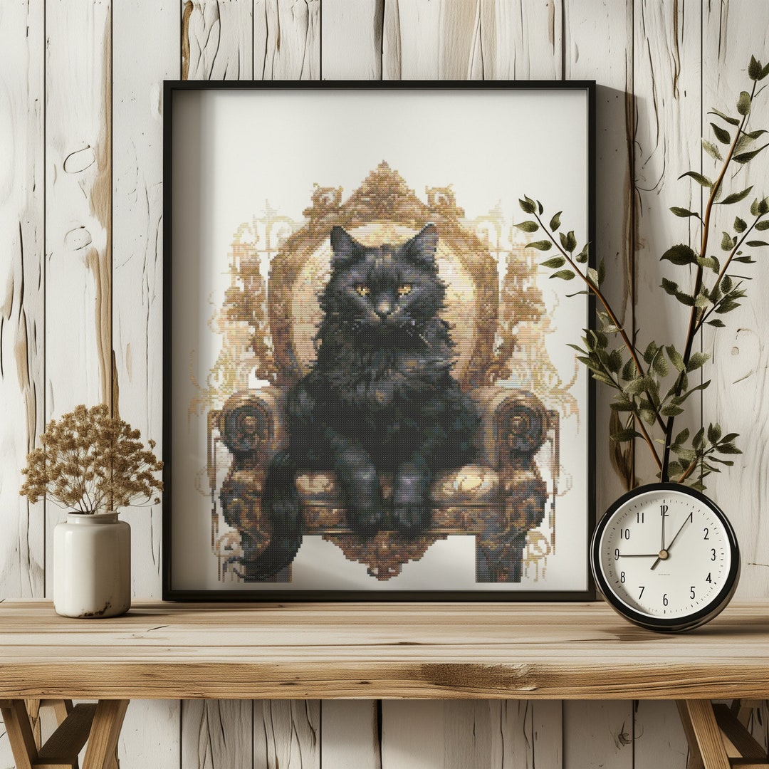 Cat Cross Stitch Pattern, Animal Cross Stitch Chart, Modern Cross ...