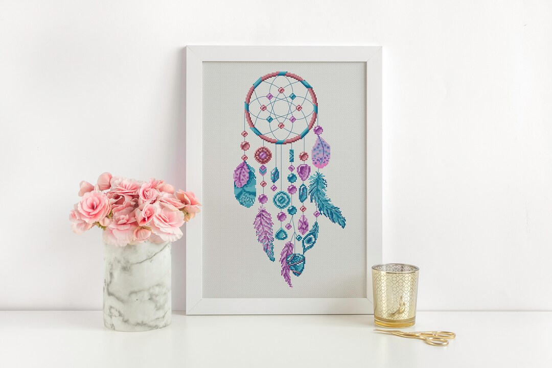 Dreamcatcher Cross Stitch Pattern, Counted, Celestial Cross Stitch Art ...