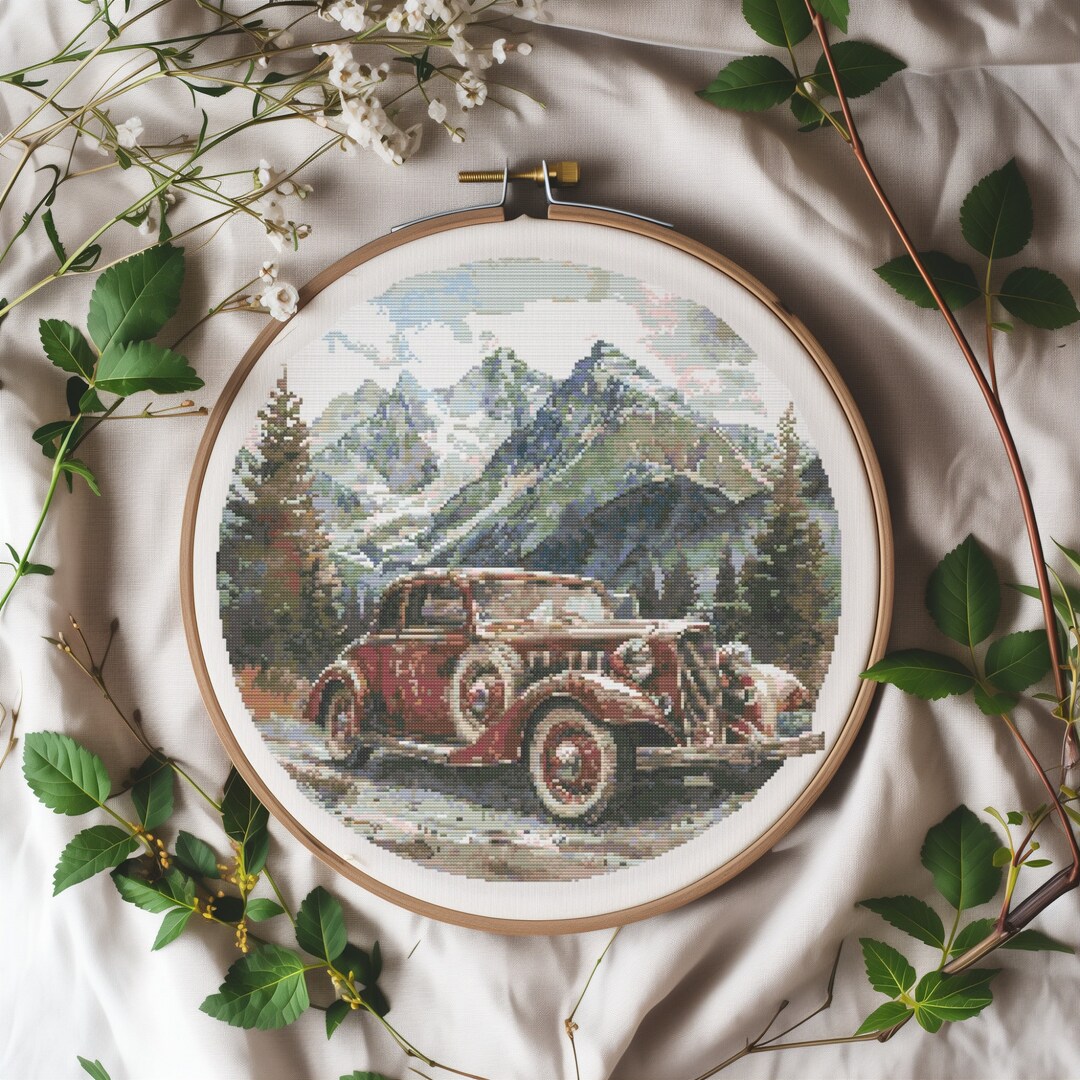 Cross Stitch Pattern Pdf With Car Mountain Cross Stitch Designs Counted ...