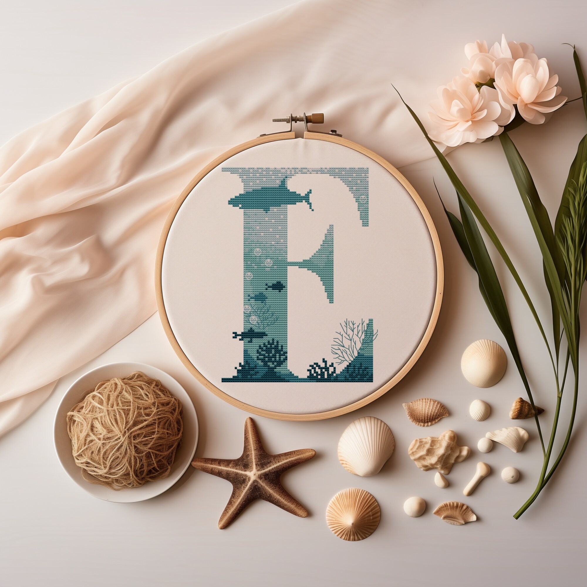 Modern Letter Cross Stitch Pattern Pdf, Counted, Family Initials ...