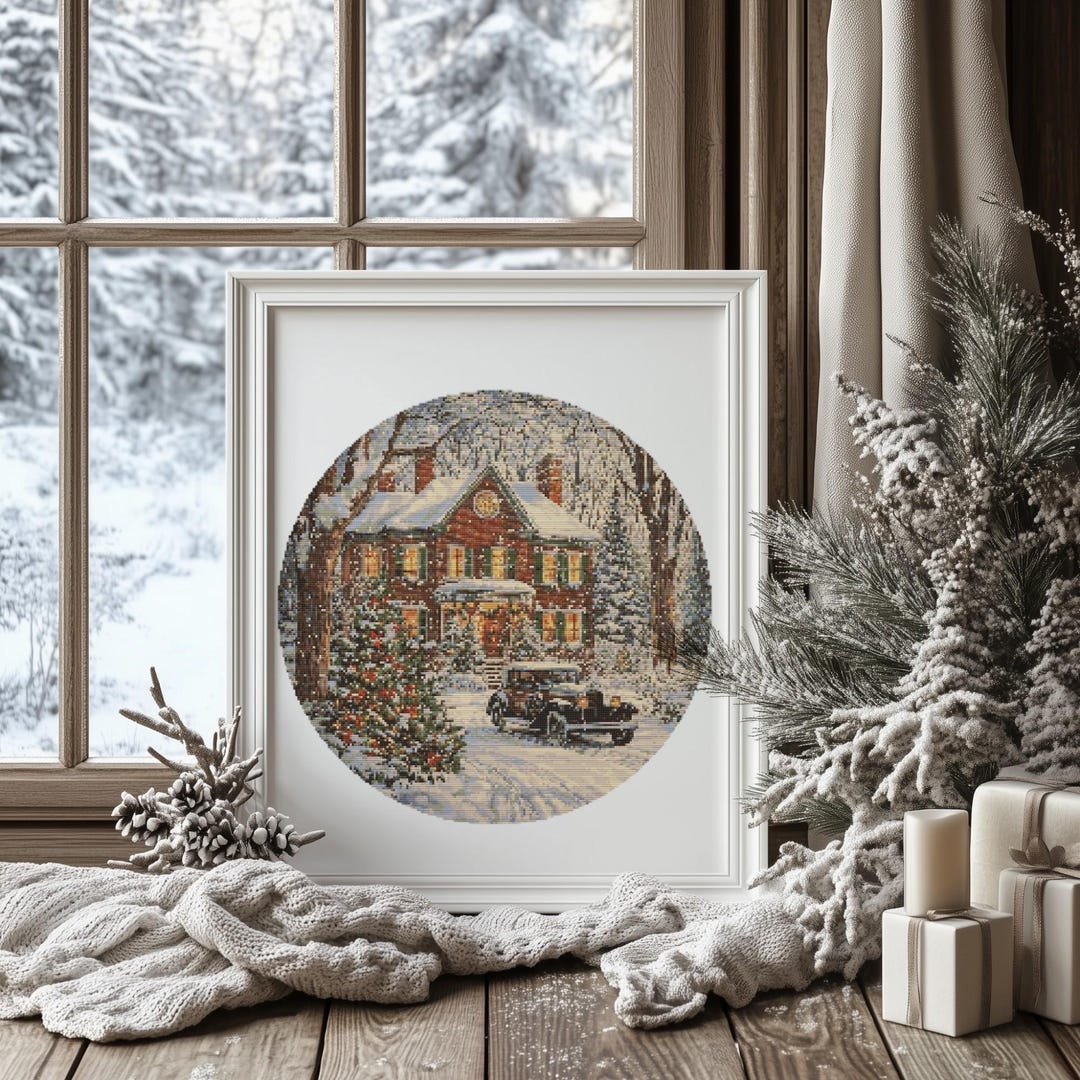 Winter Cross Stitch Pattern, Retro Cross Stitch Designs, Cozy Winter ...