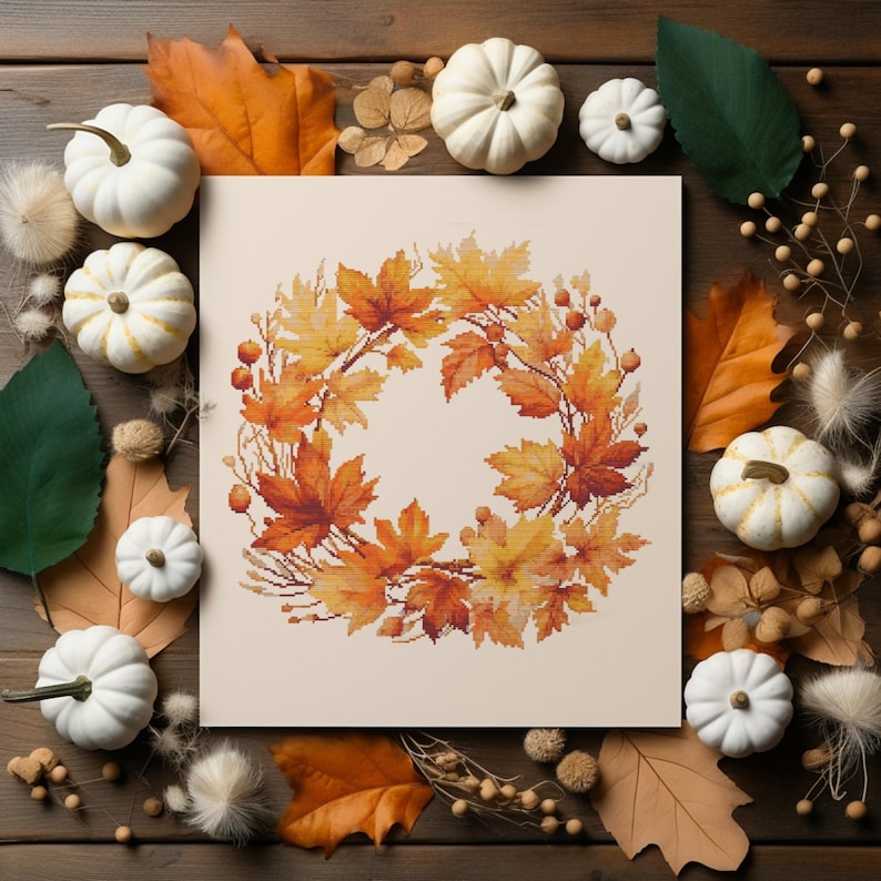 Cross Stitch Pattern With Fall Flowers Counted Autumn Embroidery ...