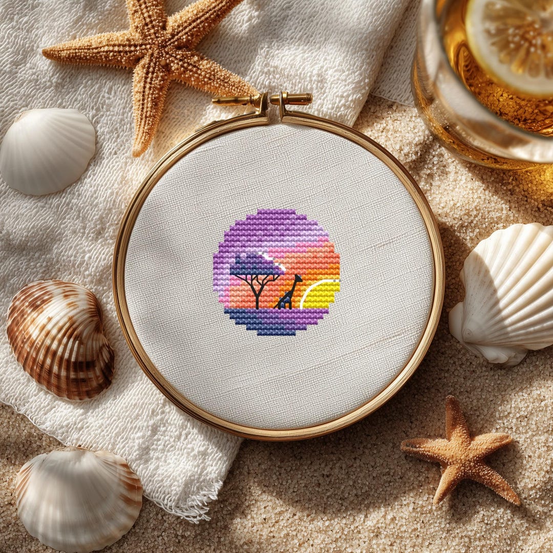 Small Cross Stitch Pattern Pdf With Giraffe, Counted Cross Stitch Chart ...
