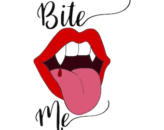 Bite Me, Vampire Graphic, PERSONAL USE, Transparent Png Digital ...
