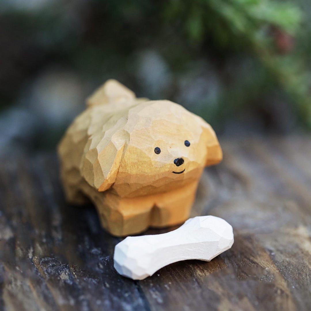 Miniature Puppy With Bone, Cute Handmade Father’s Day Gift, Dog Gift ...