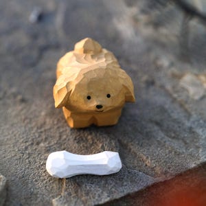 Miniature Puppy With Bone, Cute Handmade Father’s Day Gift, Dog Gift ...