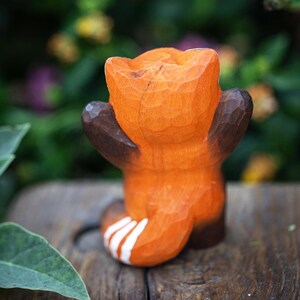 Hand-carved Red Panda Figurine, Wooden Wildlife Decor, Mother's Day ...