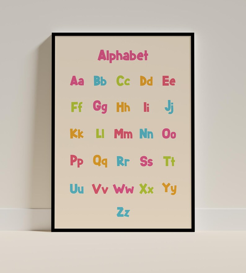 Alphabet Poster for Kids – Digital Download | Printable ABC Wall Art ...