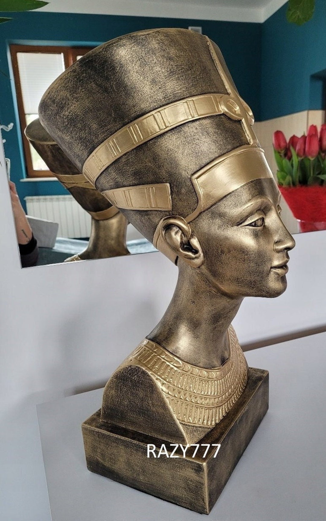 Big Statue Queen Nefertiti Ancient Bust Egyptian Figure Decorations ...