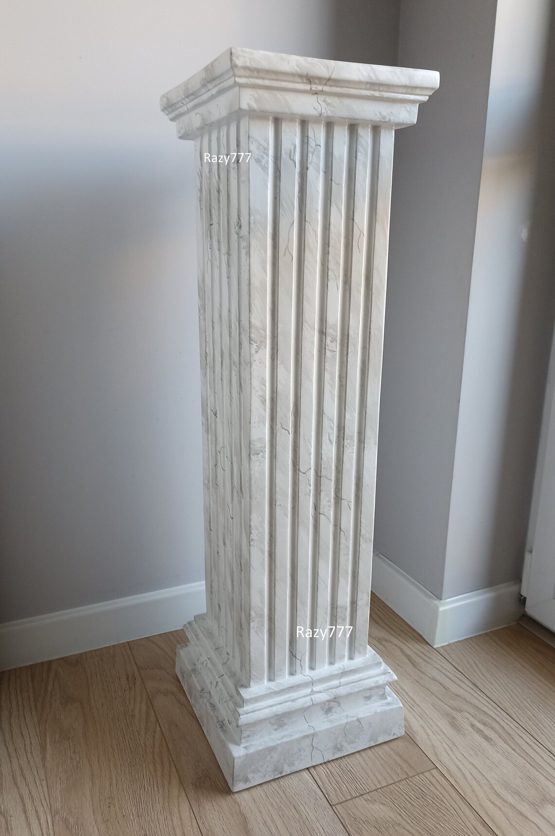 Greek Column Marble Look Roman Style Pillar Decorative Column 84cm High ...