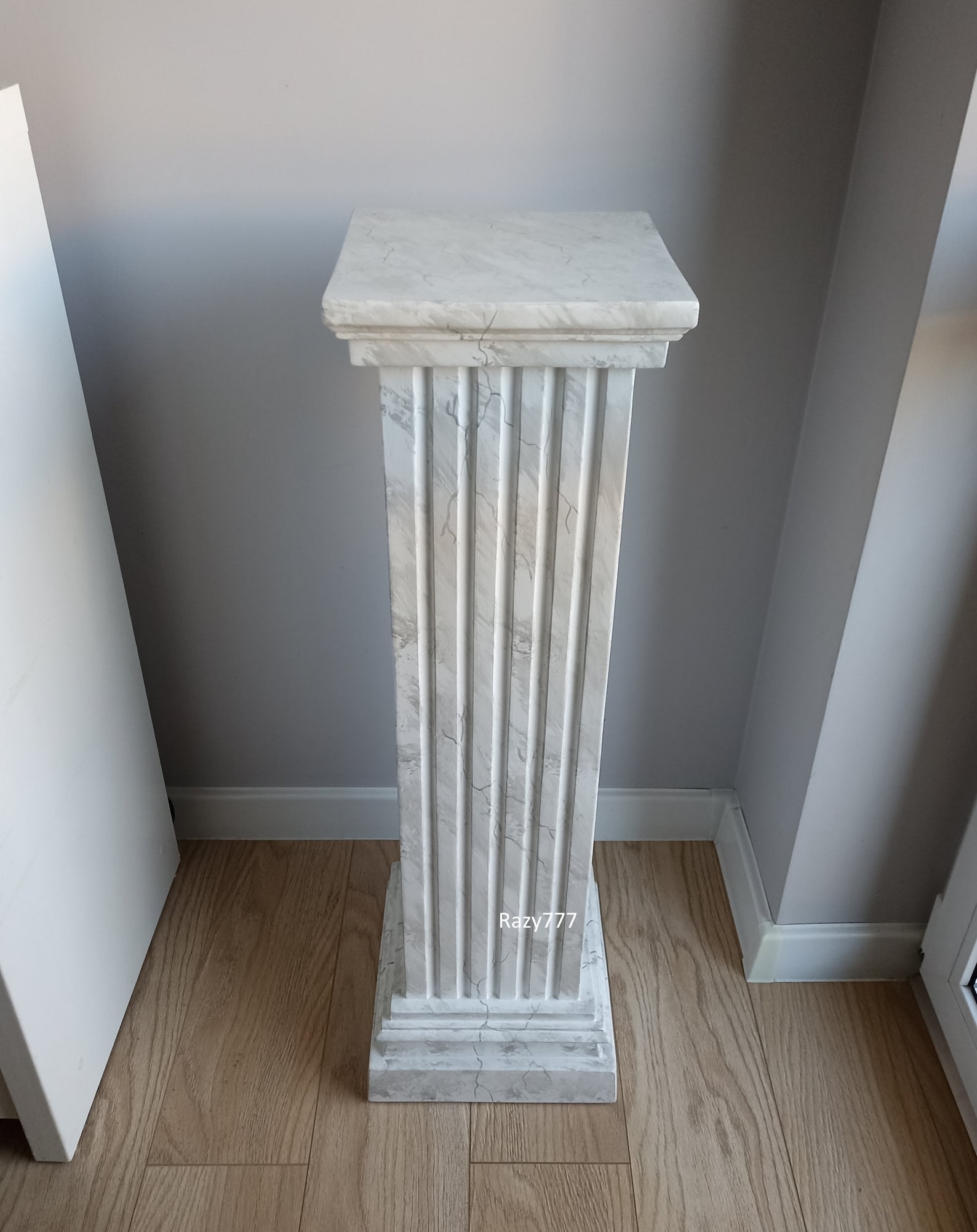 Greek Column Marble Look Roman Style Pillar Decorative Column 84cm High ...