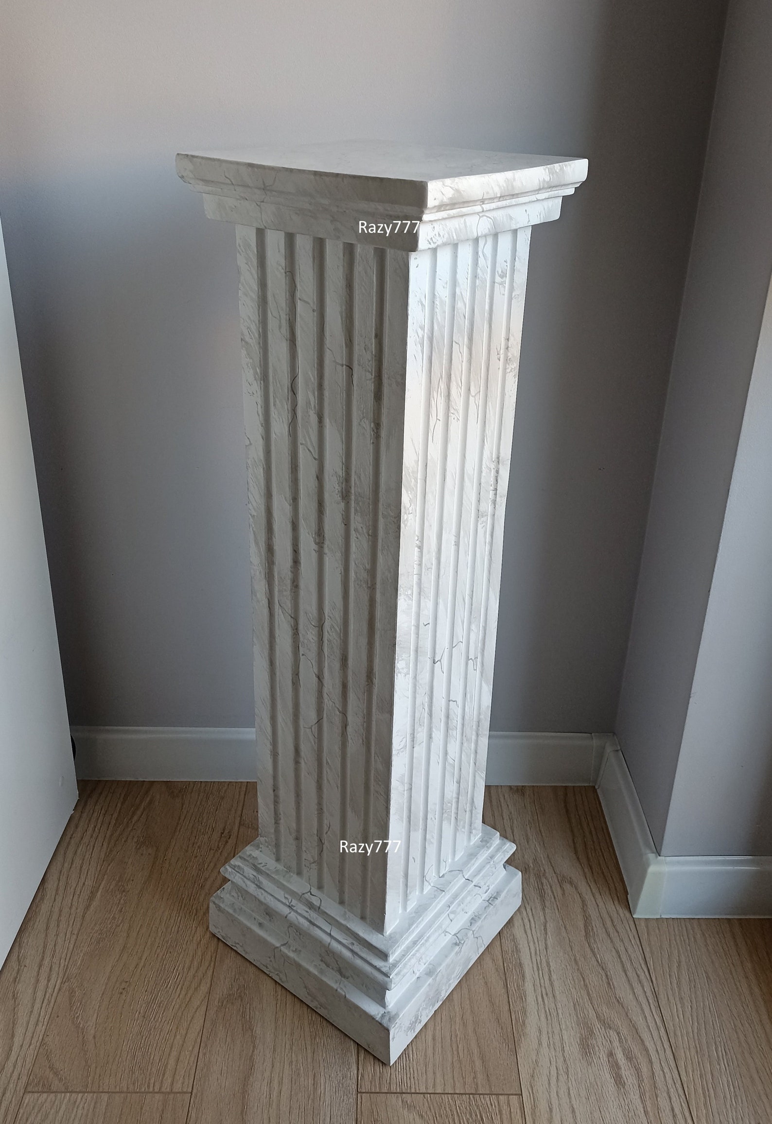 Greek Column Marble Look Roman Style Pillar Decorative Column 84cm High ...