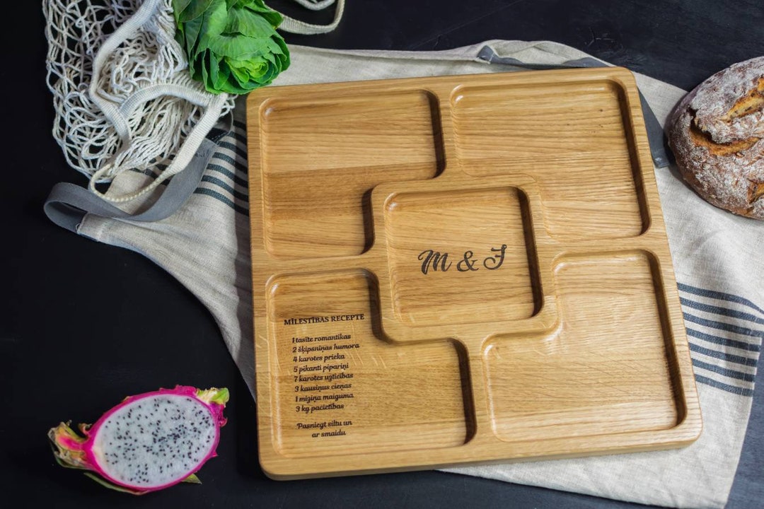 Engraved Wooden Large Appetizer Platter for Snacks , Cheese Plate ...