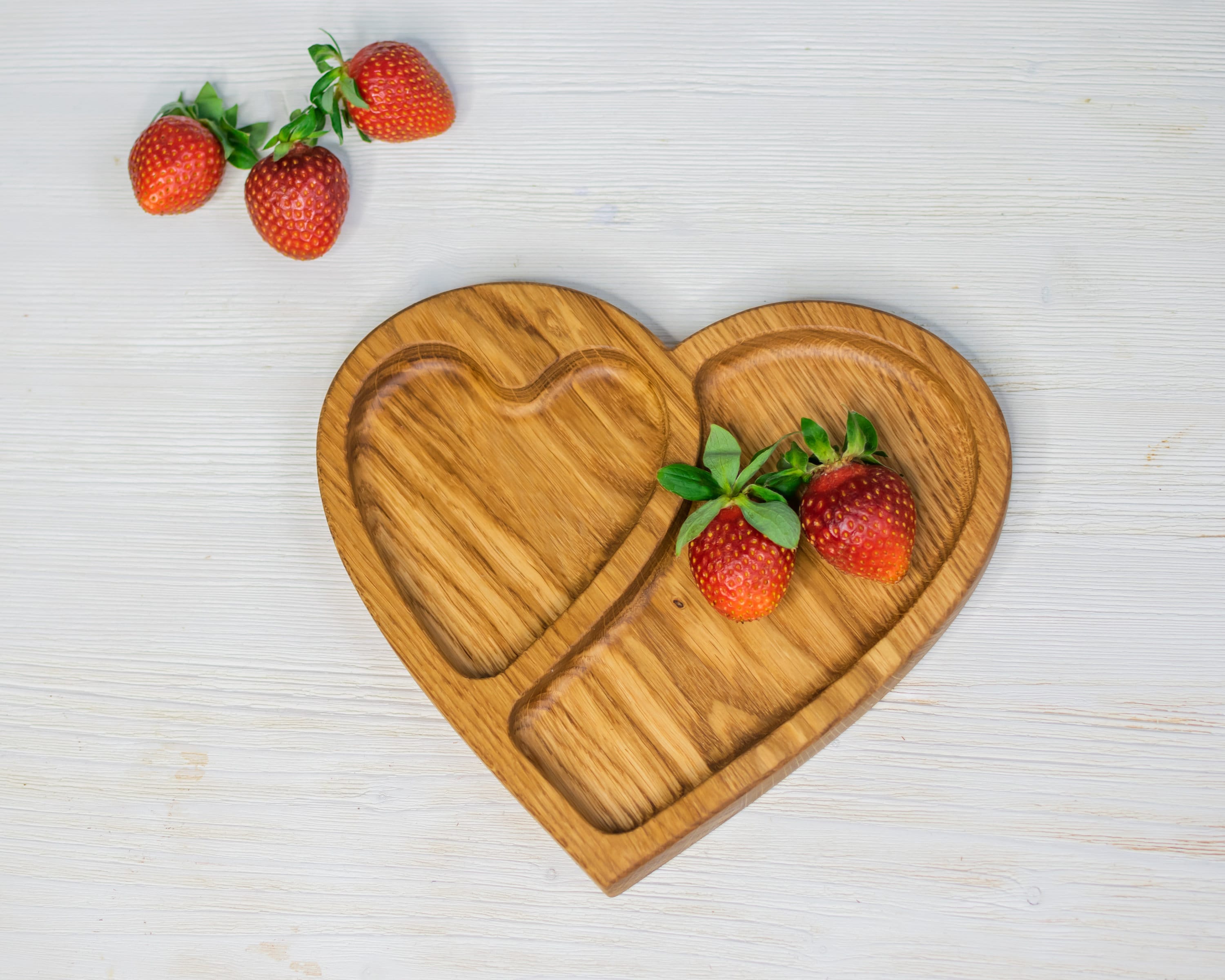 Handcrafted Oak Wood Heart Tray - Etsy