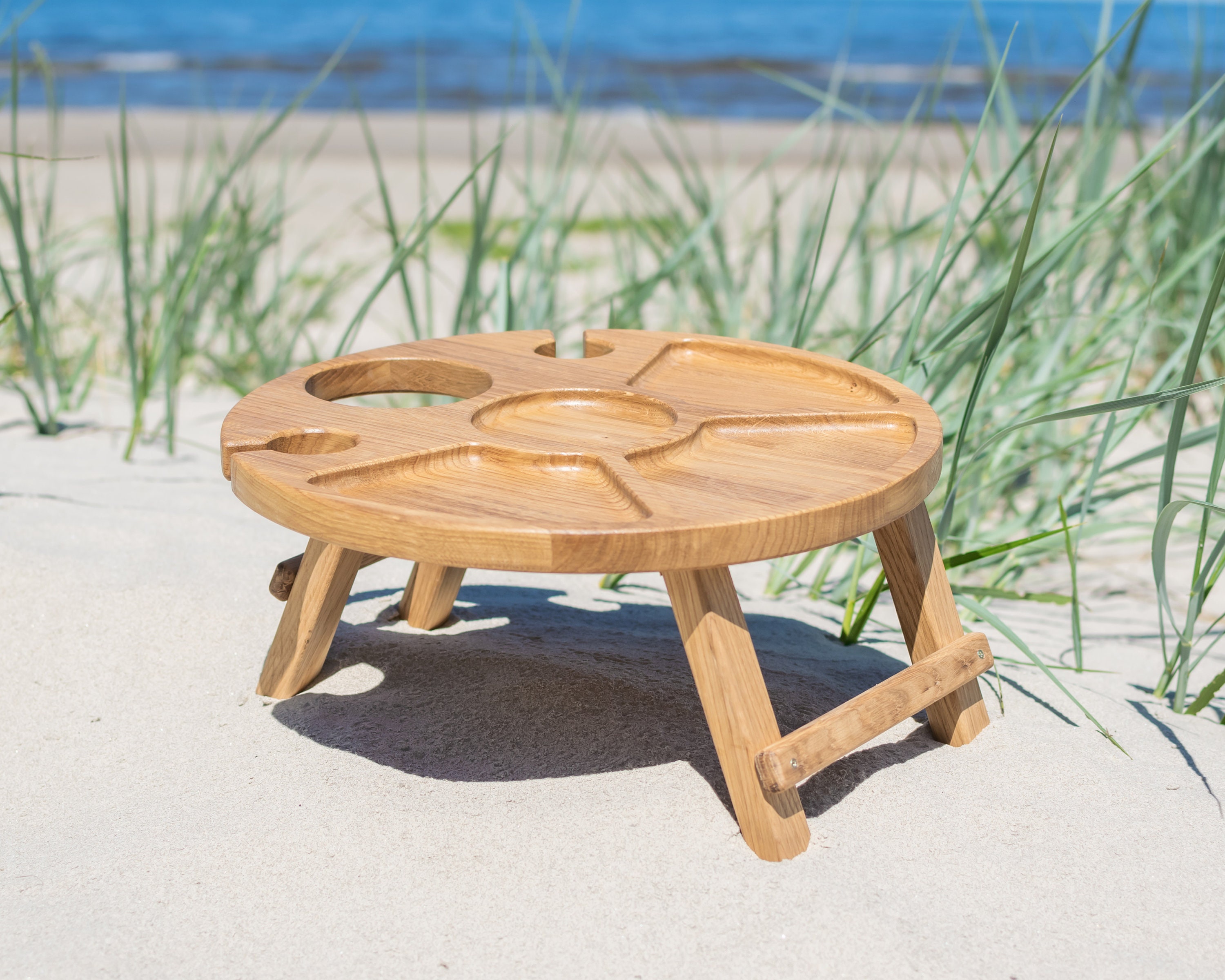 Personalized Wine Wooden Portable Table for Snacks, Cheese Boards, Gift ...