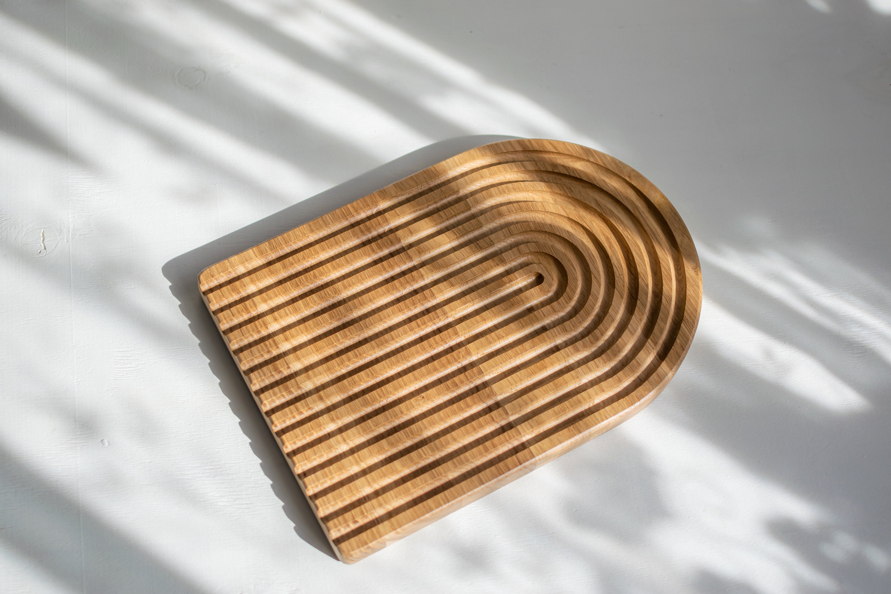 Handmade Boho Wooden Rainbow Arch Tray| Decorative Wooden Ripple Board ...