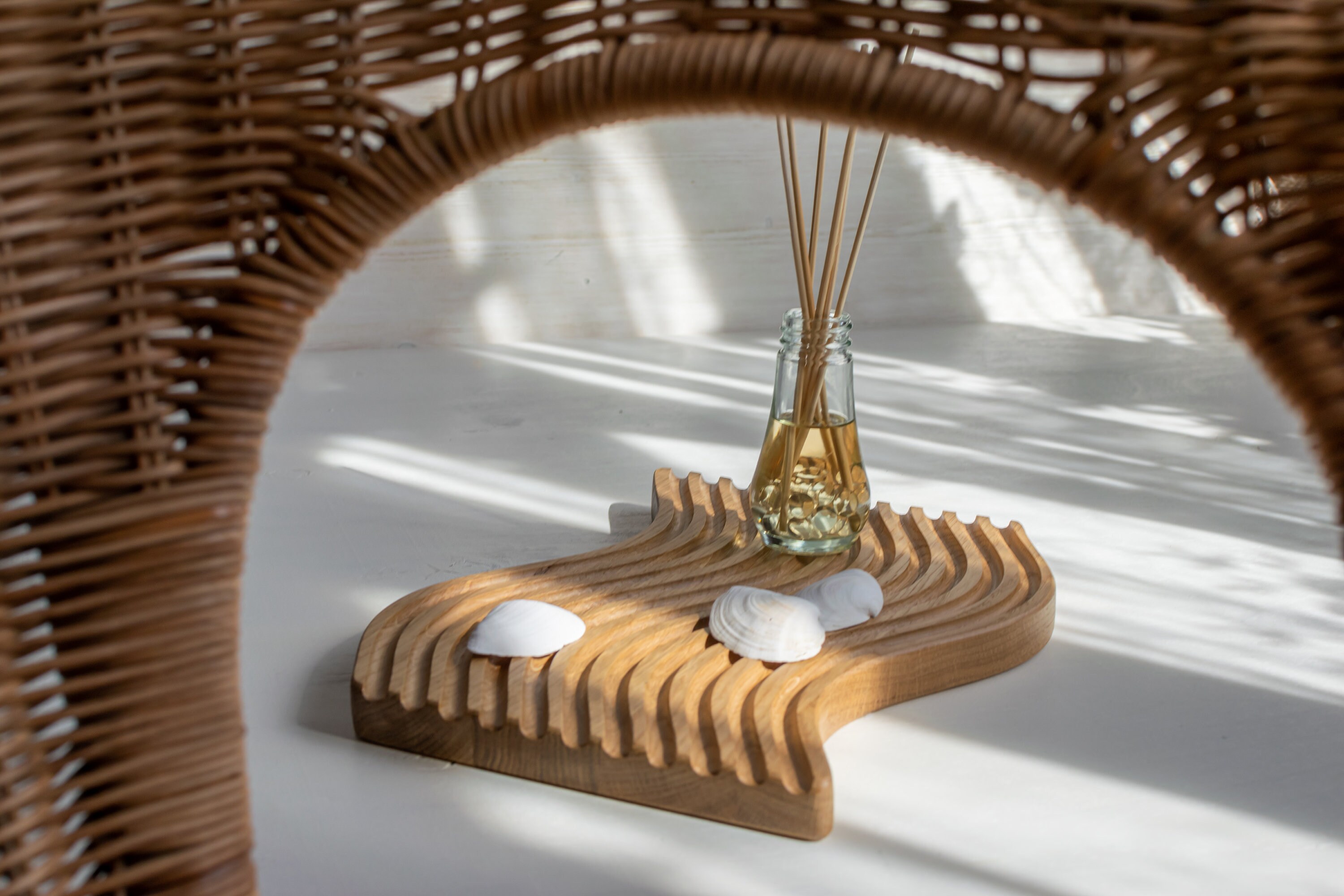 Boho Wooden Wavy Decorative Tray - Etsy