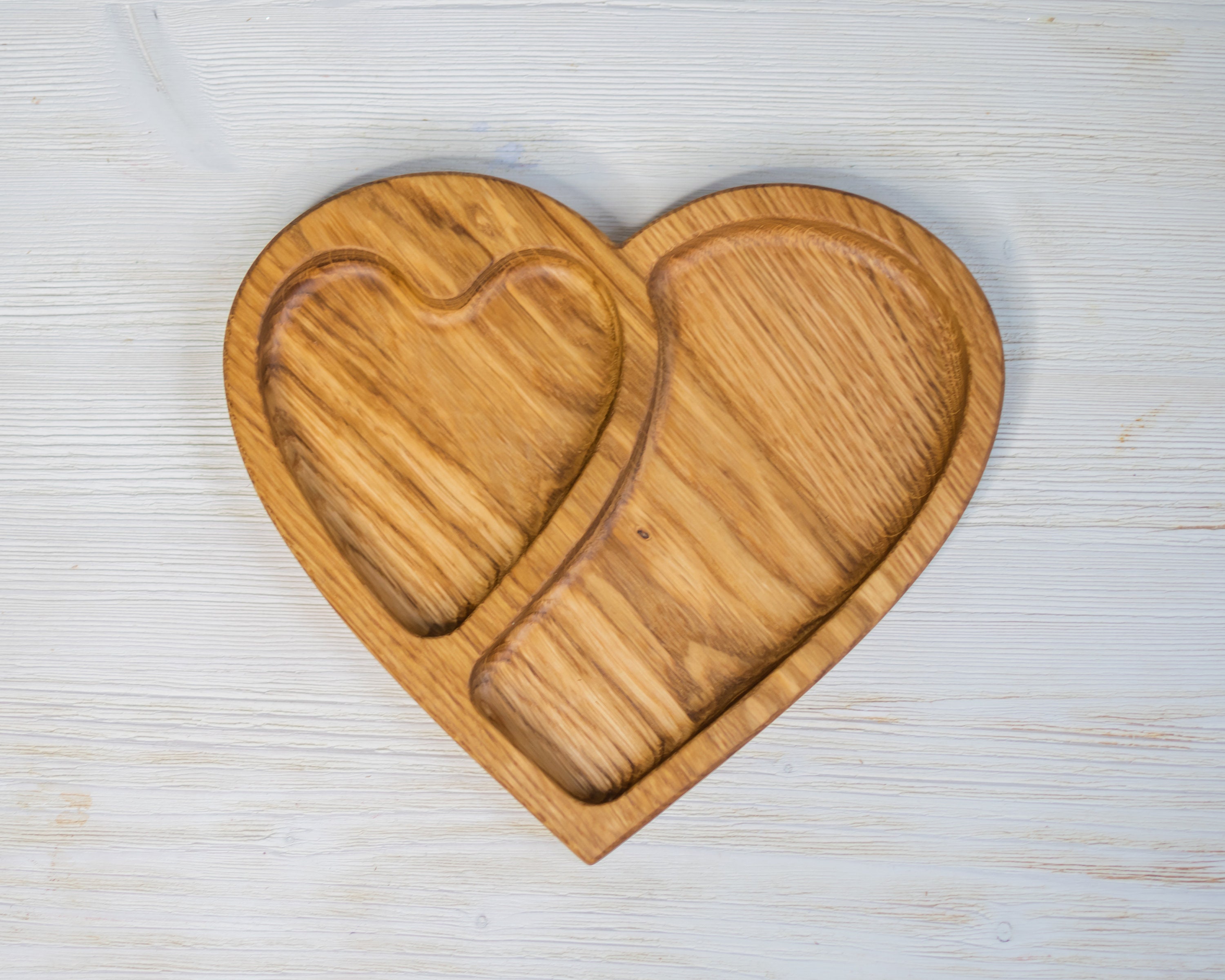 Handcrafted Oak Wood Heart Tray - Etsy