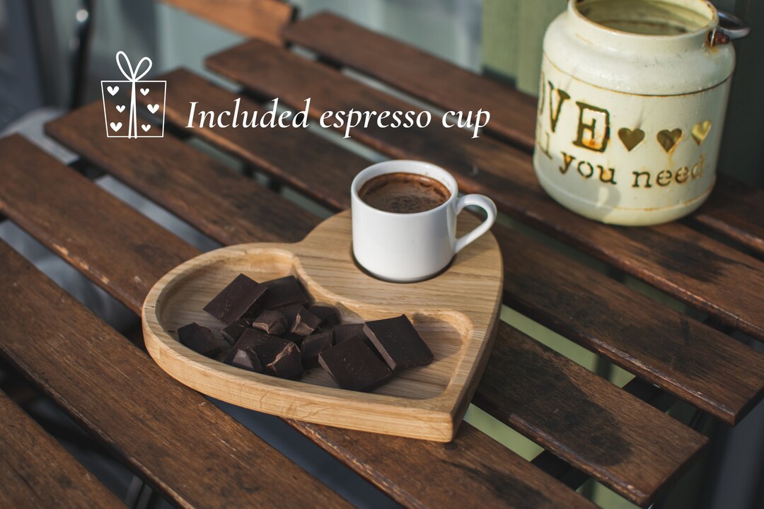 Handcrafted Oak Wood Coffee Tray, Wooden Serving Tray, Natural Coasters ...