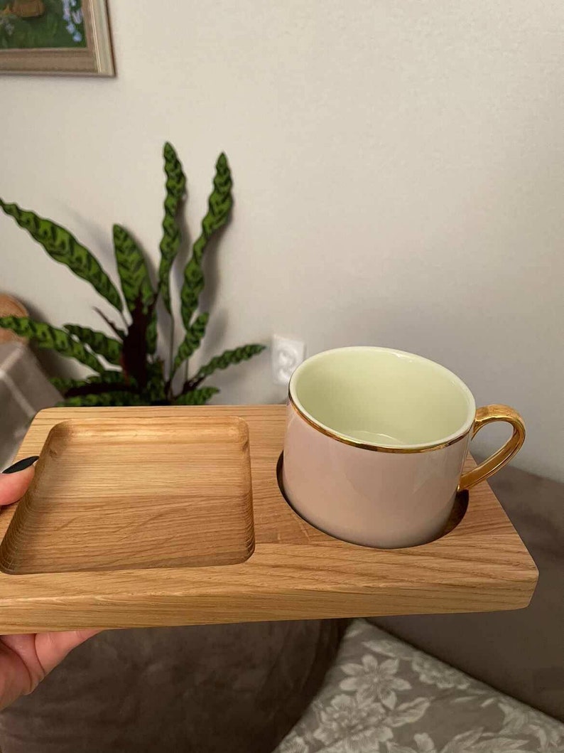 Handcrafted Oak Wood Coffee Tray Wooden Serving Tray Natural - Etsy