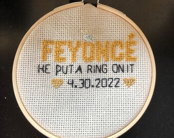 Engagement Ring Cross Stitch - Etsy