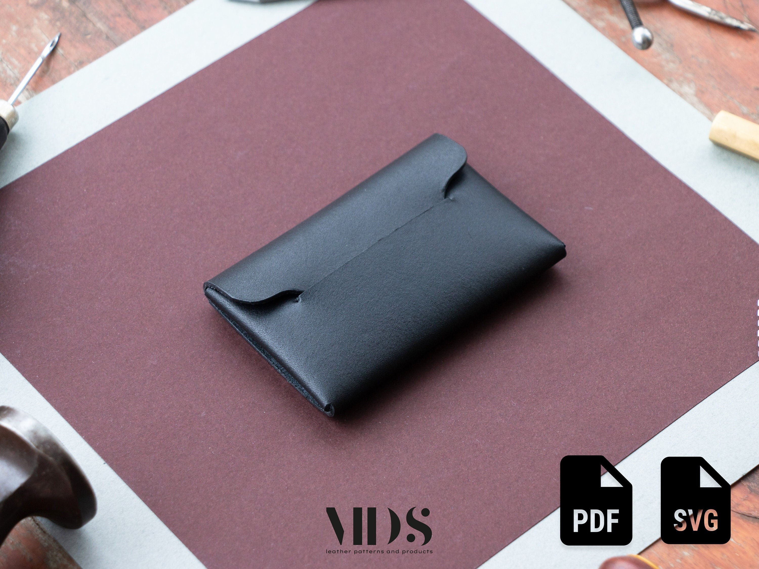 Leather Origami Wallet Pattern Pdf/non-stitched Leather Card - Etsy