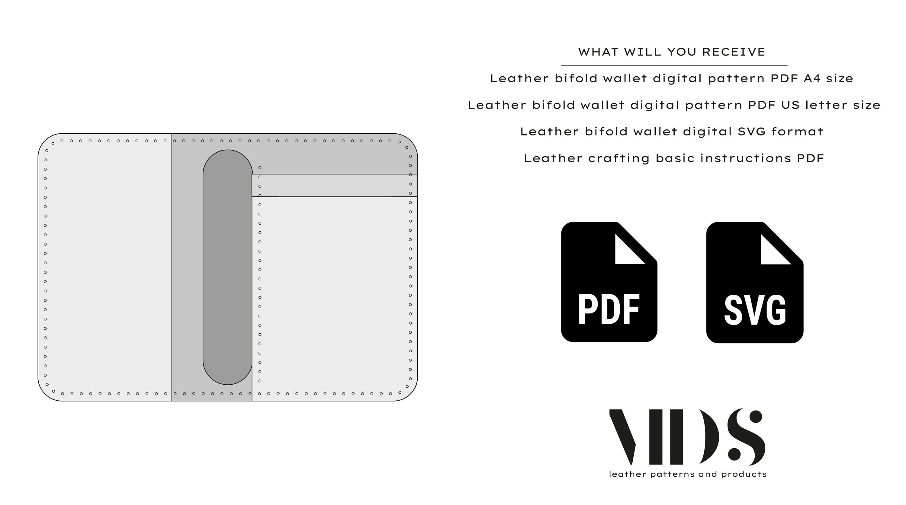 Leather Craft Pattern PDF for Card Wallet PDF Leather Wallet - Etsy