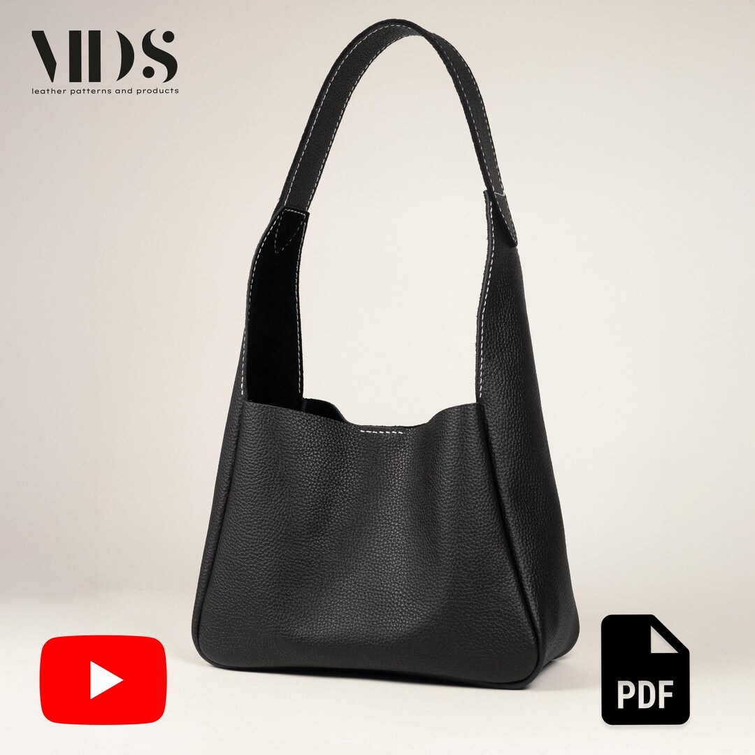 Leather Shoulder Bag Template, Leather Hobo Bag PDF Pattern, Leather ...