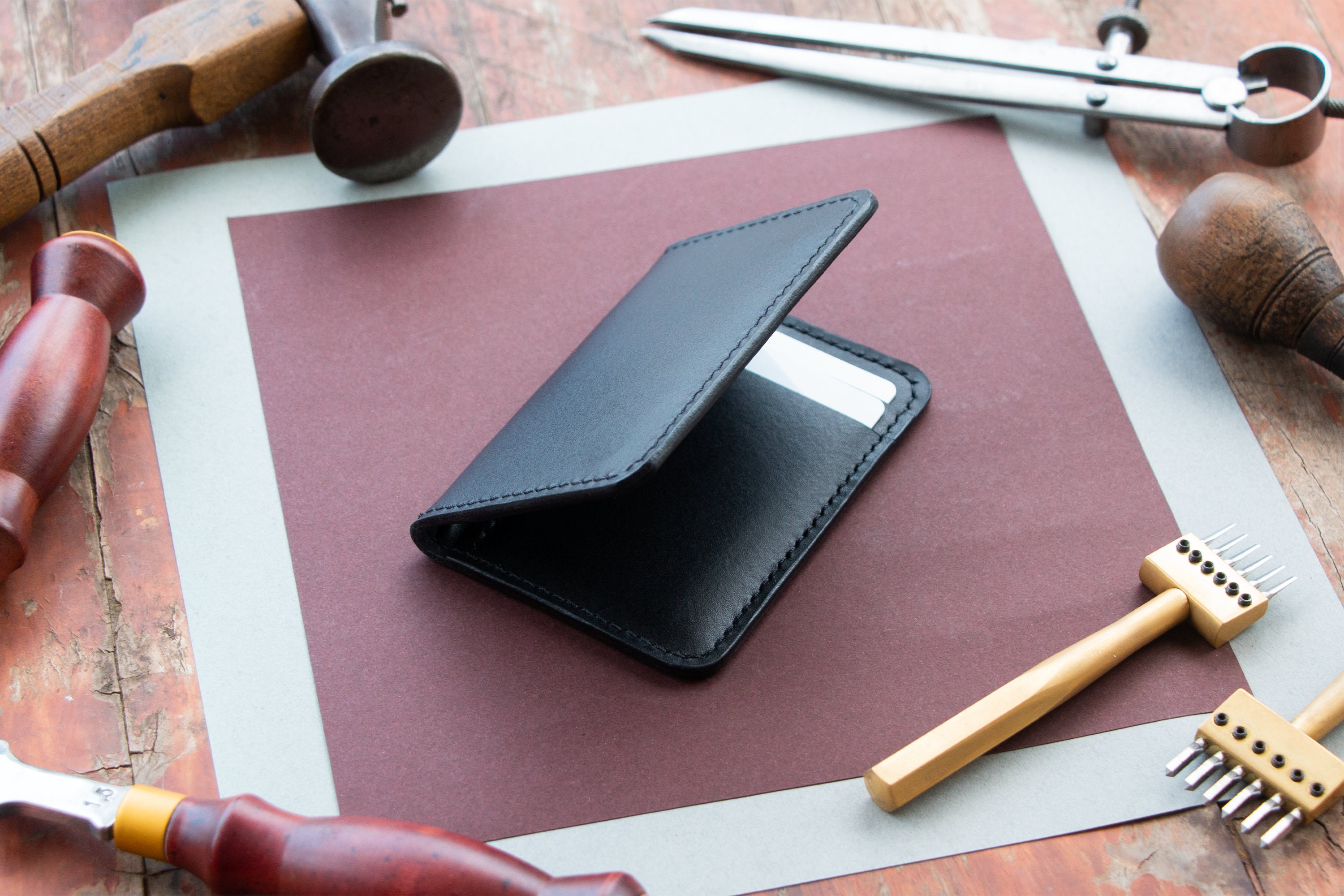Leather Craft Pattern PDF for Card Wallet PDF Leather Wallet - Etsy