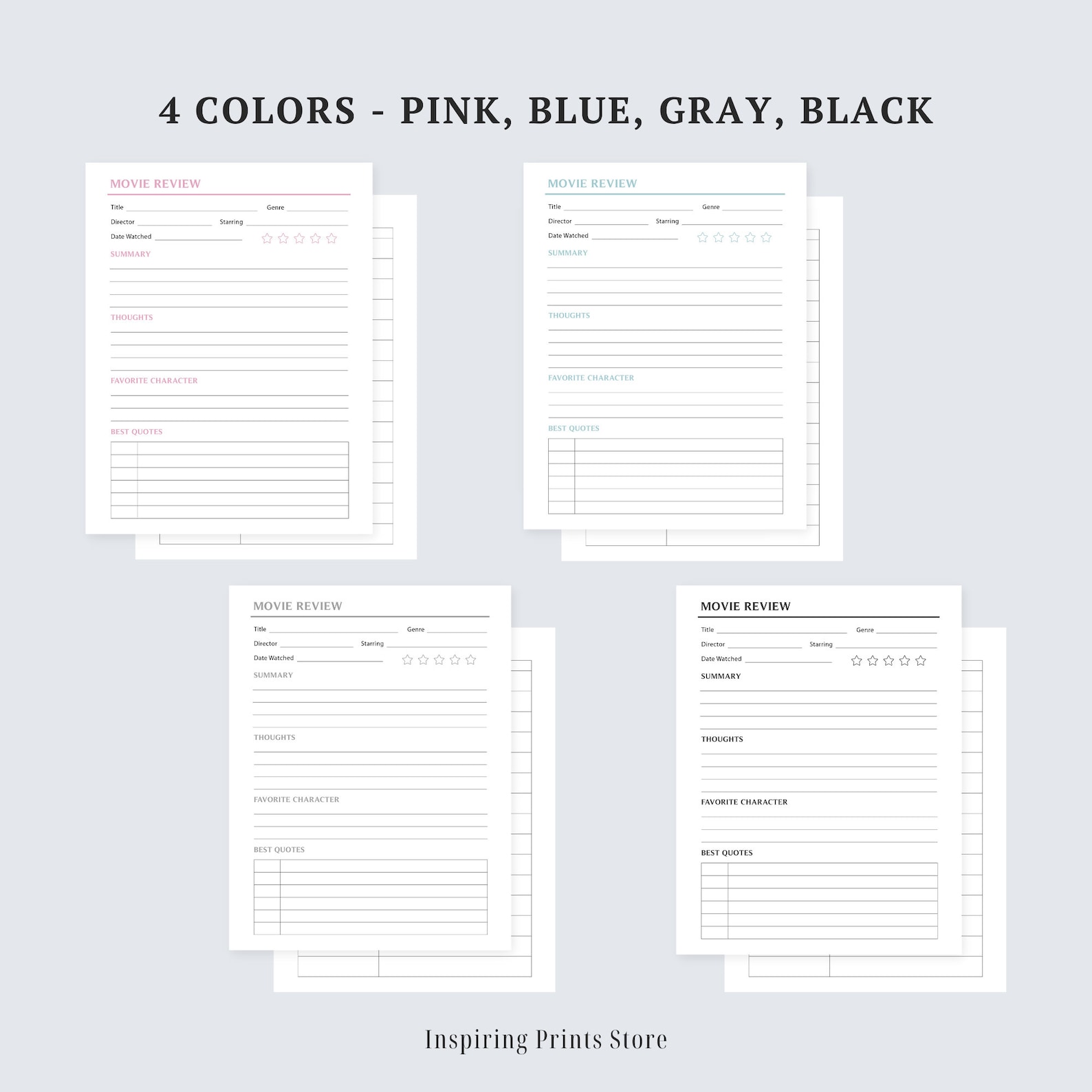 Movie Review With Vocabulary/terms Tracker Printable, Film Review ...