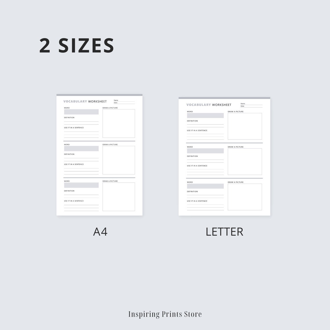 Vocabulary Worksheet Printable, Vocabulary Practice Sheet, Language ...