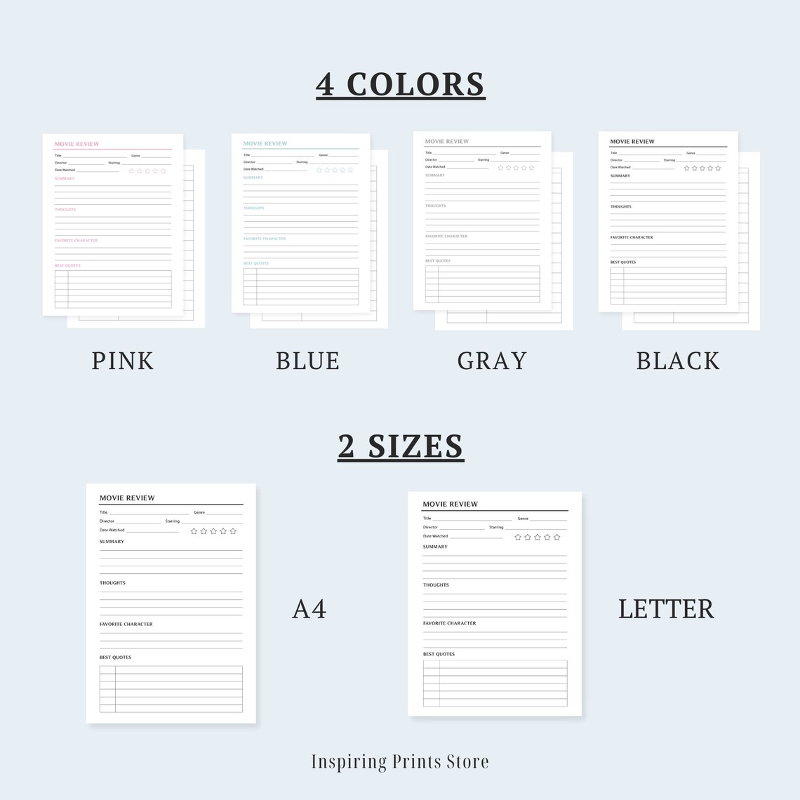 Movie/film Vocabulary + Movie Review Printable Bundle | Vocabulary by ...