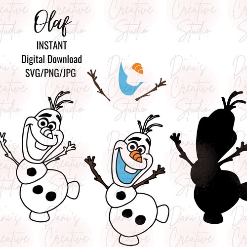 Olaf SVG PNG DXF Cut Files Layered Cricut Silhouette - Etsy