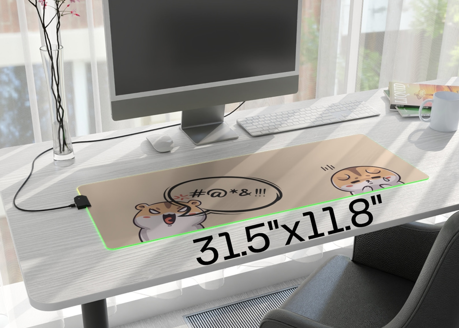 Cute Cartoon LED Gaming Desk Mat for Gaming Desk Mat for Office Mouse ...