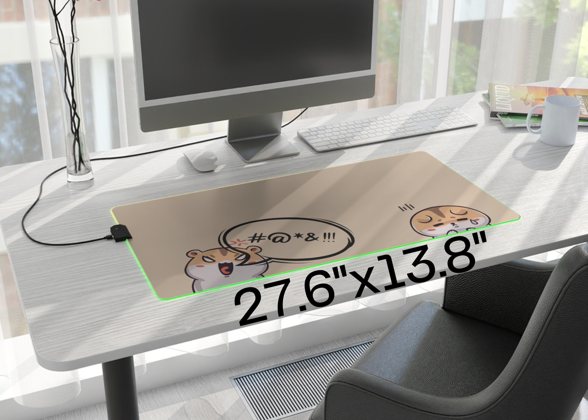 Cute Cartoon LED Gaming Desk Mat for Gaming Desk Mat for Office Mouse ...