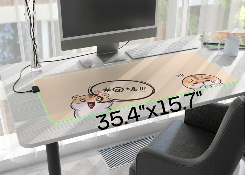 Cute Cartoon LED Gaming Desk Mat for Gaming Desk Mat for Office Mouse ...