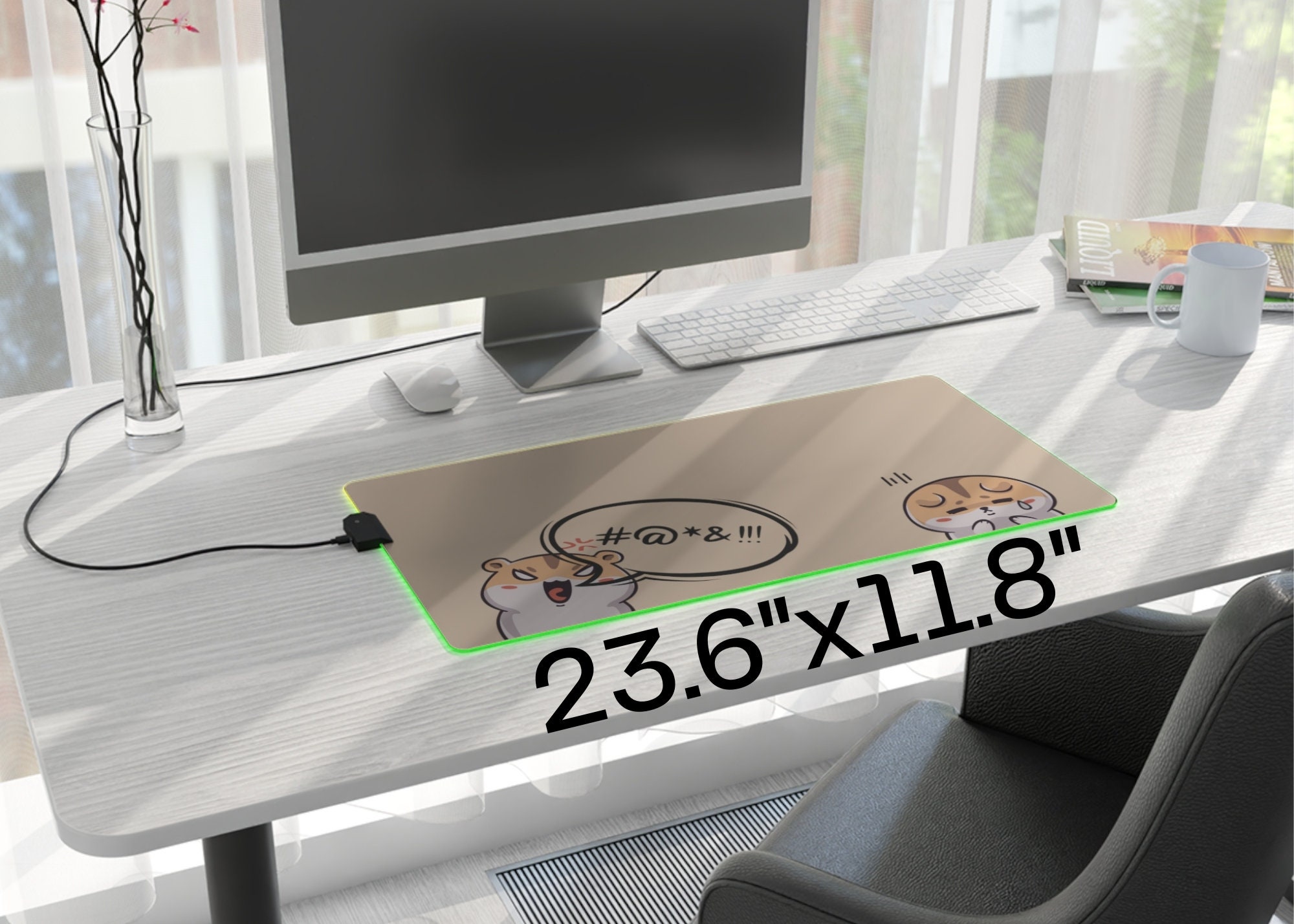 Cartoon LED Gaming Large Desk Mat Cute Desk Mat for Office Mouse Pad ...