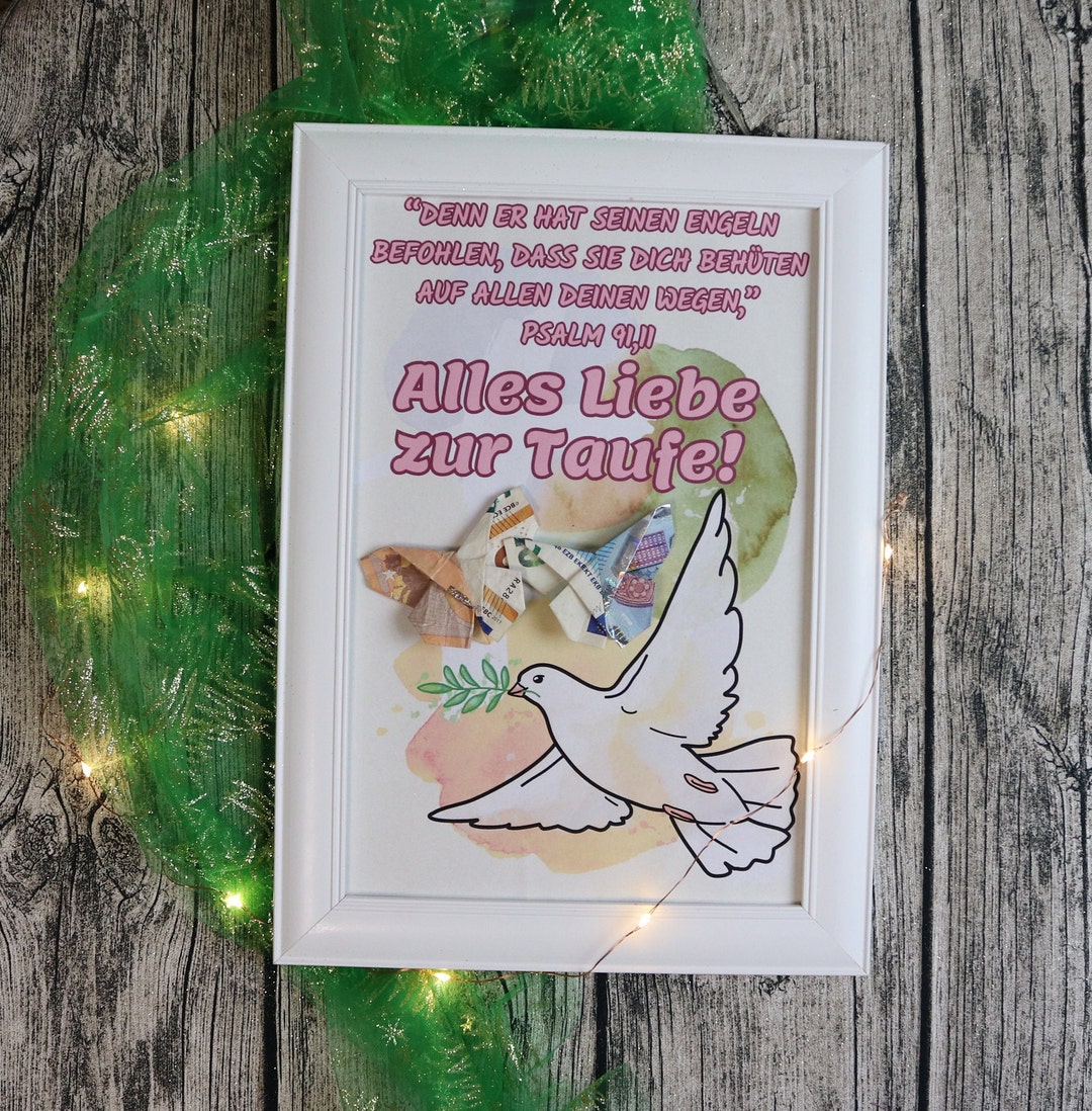 Baptism Gift I Motif With a Dove & Olive Branch Psalm I - Etsy